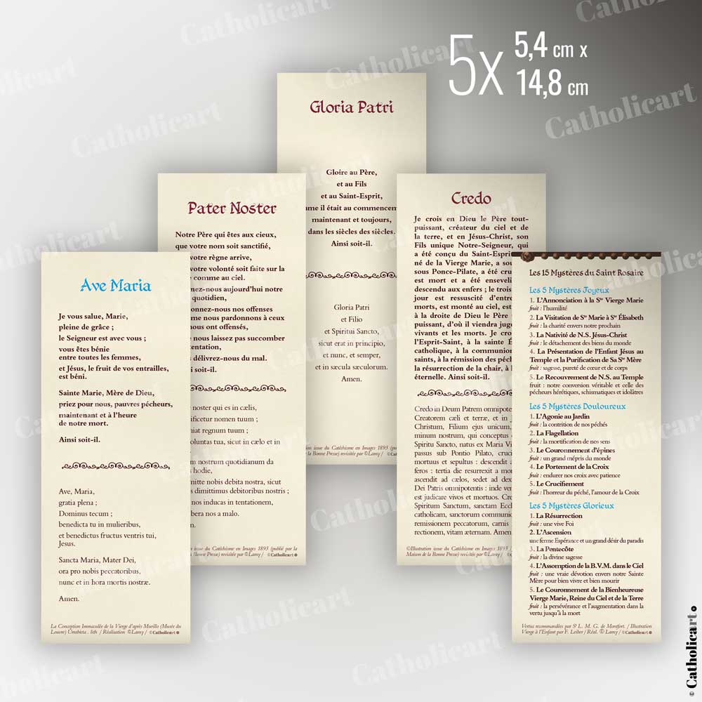 Prières Catholiques - Lot de 5 Cartes de prières | MEDIAS CULTURE ET ...
