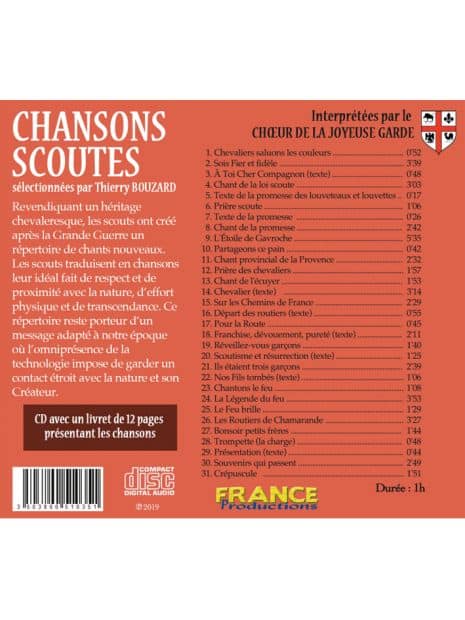 CD Chansons scoutes | MEDIAS CULTURE ET PATRIMOINE